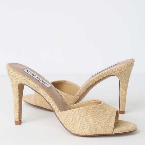Steve Madden | Shoes | Steve Madden Erin Natural Raffia High Heel ...